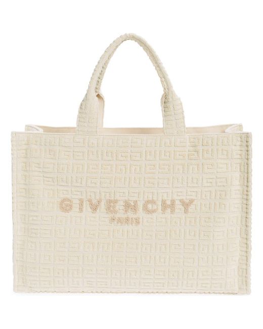 Givenchy G-Tote Cotton Terry Tote in Natural | Lyst