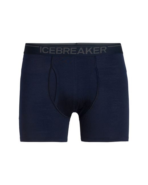 Icebreaker Anatomica Merino Wool Blend Boxer Briefs In Blue For Men Lyst