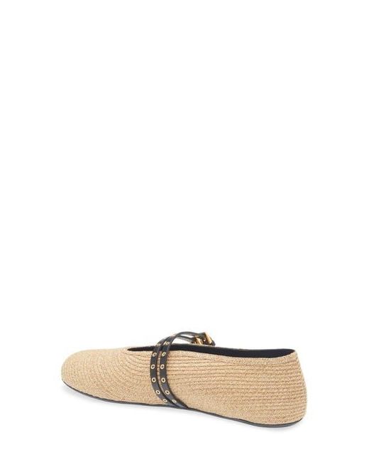 Alaïa Raffia Ballerina Flat in Natural | Lyst