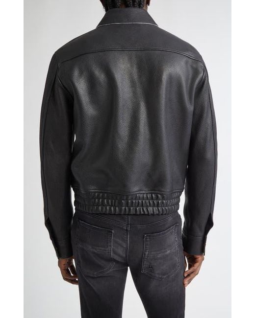 Amiri Ma Music Note Patch Leather Bomber Jacket in Black for Men | Lyst