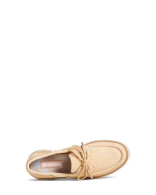 Sperry Top-Sider Bayside Platform Boat Shoe in Natural | Lyst