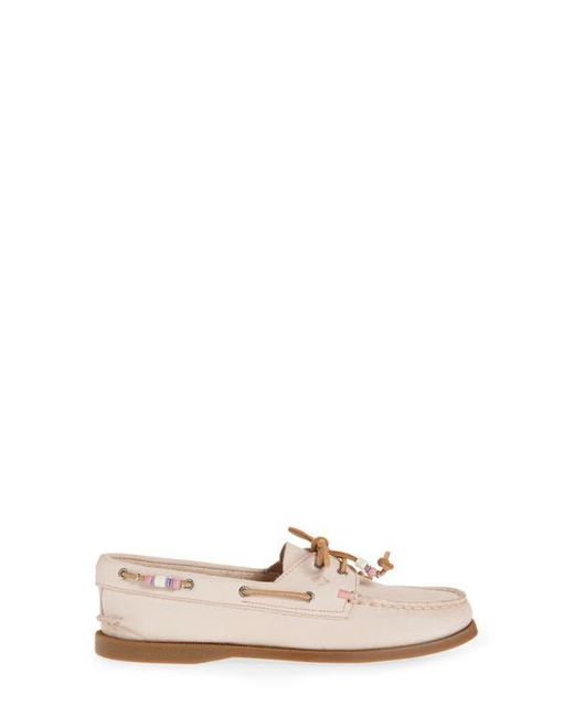 Sperry Top-Sider Authentic Original 2-Eye Beaded Boat Shoe in White | Lyst