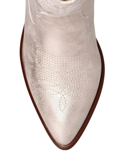MIA Kelsha Metallic Western Boot in Natural | Lyst