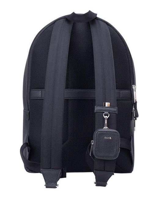BOSS Highway Leather Backpack in Blue for Men | Lyst