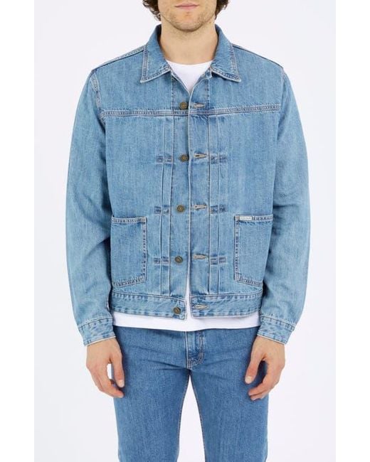 Guess Selvedge Denim Trucker Jacket in Blue for Men | Lyst