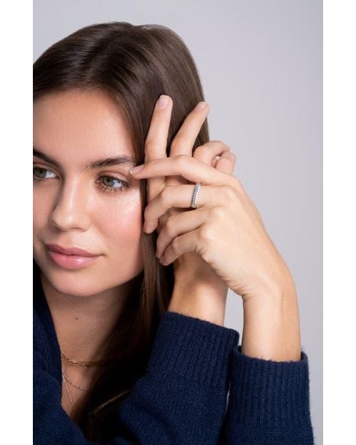 Bony Levy 14K Fluted Stackable Band Ring in White | Lyst