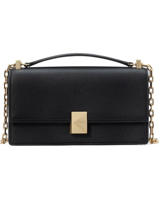 Kate Spade Deco Pebble Leather Convertible Crossbody Bag in Black | Lyst