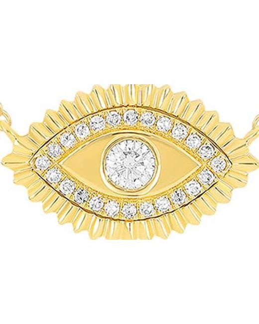 EF Collection Evil Eye Diamond Pendant Necklace in Metallic | Lyst