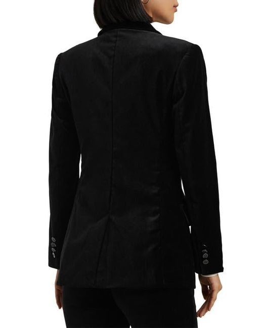Ralph Lauren Stretch Velour Blazer in Black | Lyst