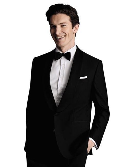 Charles Tyrwhitt Shawl Dinner Suit Jacket in Black for Men | Lyst