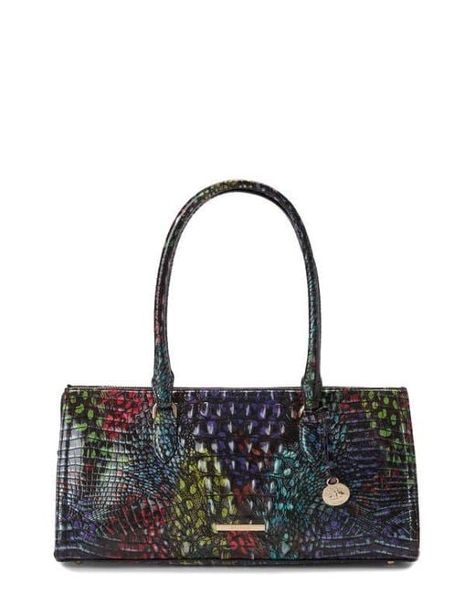 Brahmin Sophia Croc Embossed Leather Satchel in Blue | Lyst