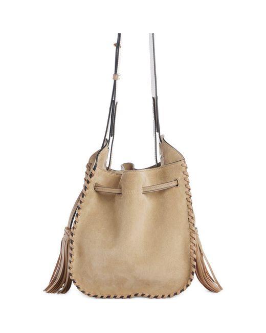 Isabel Marant Silao Suede Bucket Bag in Natural | Lyst