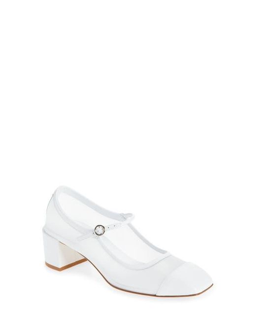 Aeyde Mesh Cap Toe Mary Jane Pump in White | Lyst