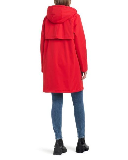 Kate Spade Water Resistant Raincoat With Removable Hood in Red | Lyst