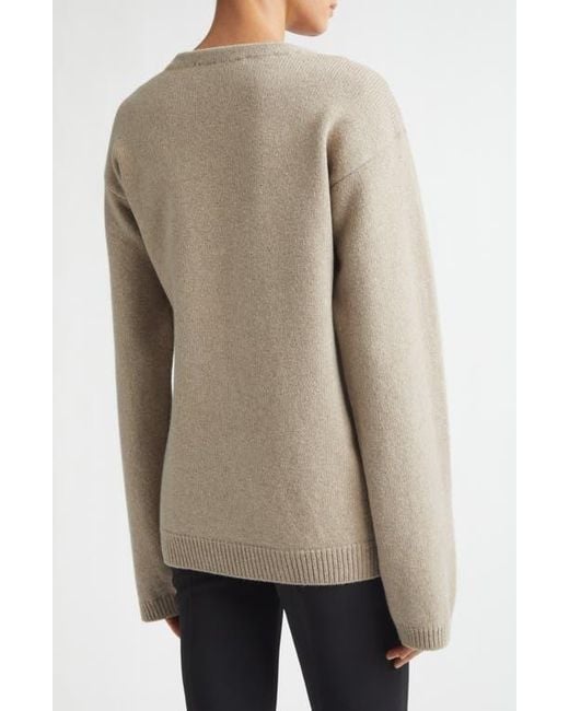 Rohe Safety Pin Off The Shoulder Wool & Cashmere Wrap Cardigan in Brown ...