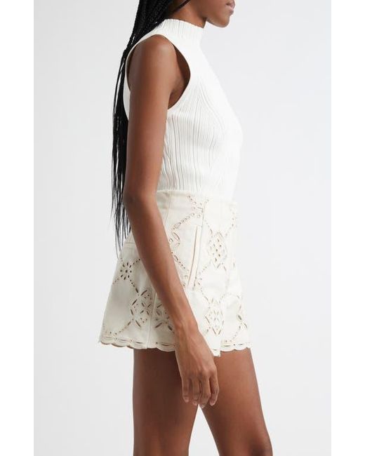 Veronica Beard Nellie Directional Rib Tank in White | Lyst