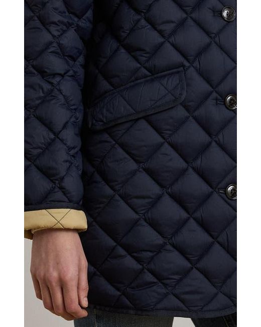 Ralph Lauren Contrast Lining Quilted Puffer Jacket in Blue | Lyst
