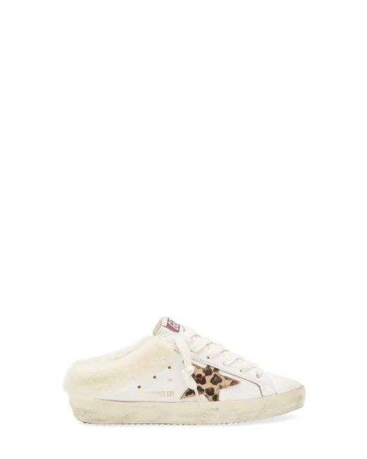 Golden Goose Super-Star Sabot Geniune Shearling Mule Sneaker in White ...