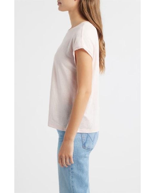 Wit & Wisdom Crochet Cap Sleeve Tee in Blue | Lyst