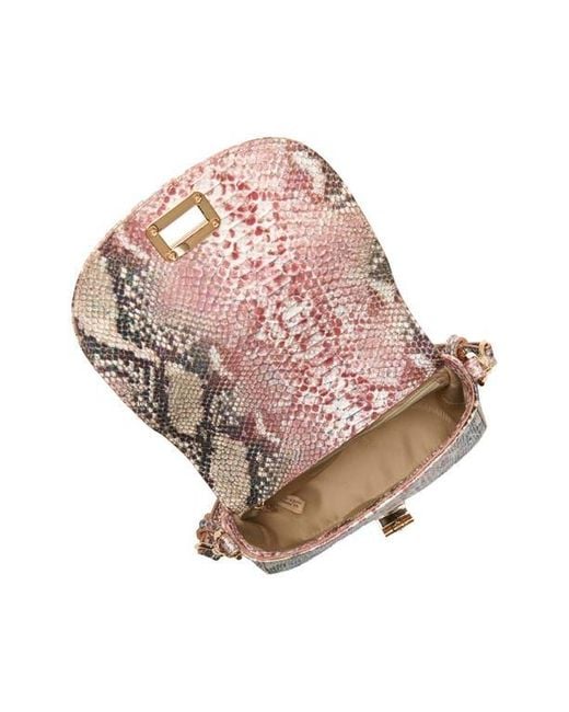 Brahmin Briar Snakeskin Embossed Crossbody Bag in Pink | Lyst