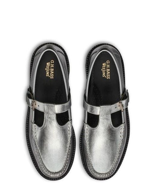 G.H. Bass & Co. Weejuns Mary Jane Moc Toe Lug Sole Loafer in Black | Lyst