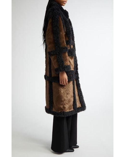 Stand Studio Hayden Oversize Faux Fur Coat in Black | Lyst