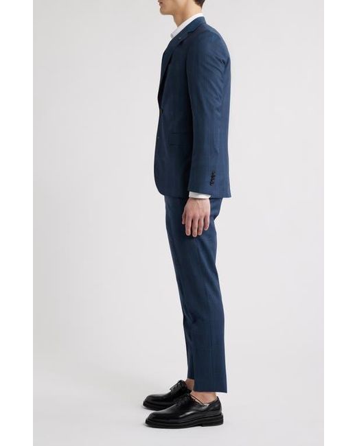 AllSaints Ross Slim Fit Check Super 100S Wool Suit in Blue for Men | Lyst