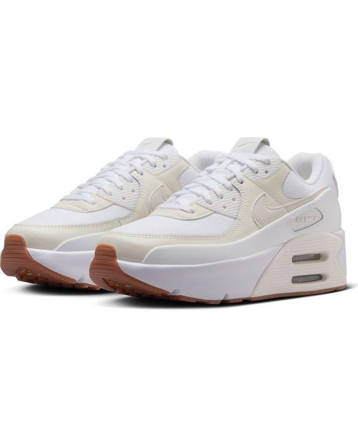 Nike Air Max 90 Lv8 Platform Sneaker in White | Lyst
