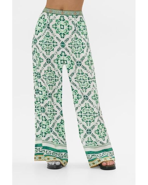 CAMILLA Tuck Front Pant in Green | Lyst
