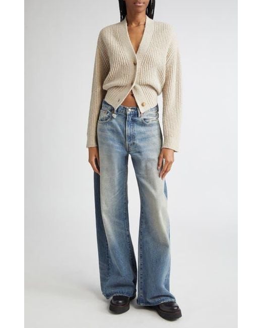 R13 Split Hem Wool Blend Cardigan in Blue | Lyst