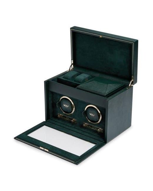 Wolf British Racing Double Watch Winder With Storage in Green for Men ...
