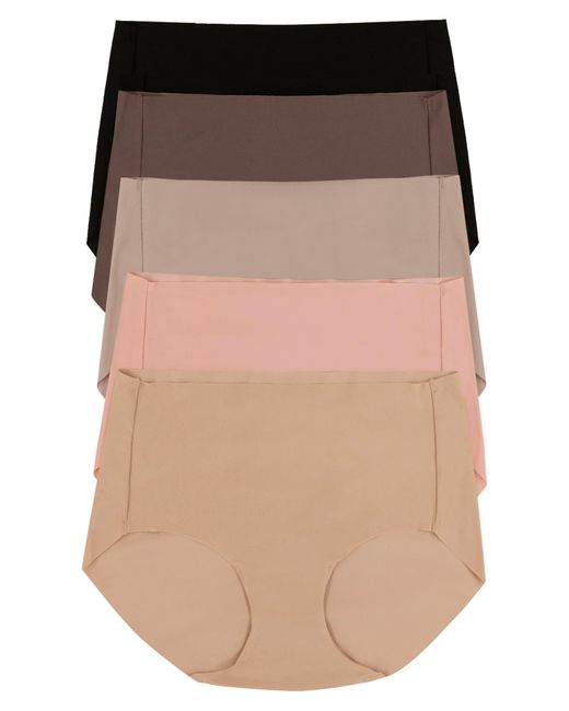 Felina Hint Of Skin Assorted 5 Pack Briefs In Orange Lyst