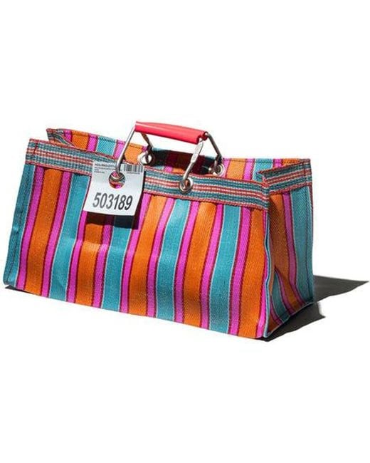 Puebco Recycled Plastic Stripe Bag in Red | Lyst