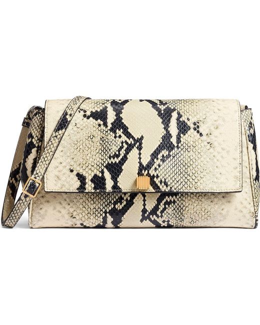 Khaite Audrey Python Print Leather Crossbody Bag in Metallic | Lyst