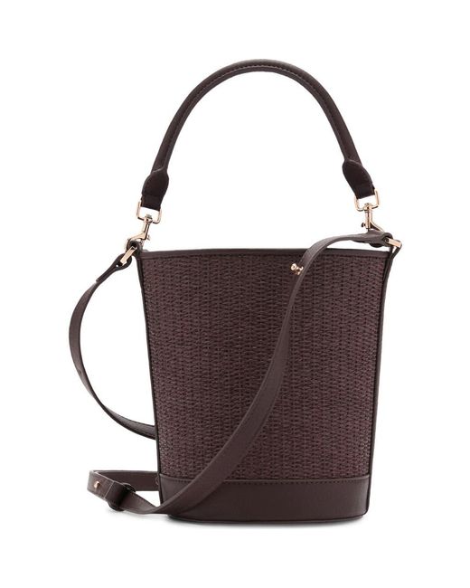 Mango Small Raffia Bucket Bag in Brown | Lyst