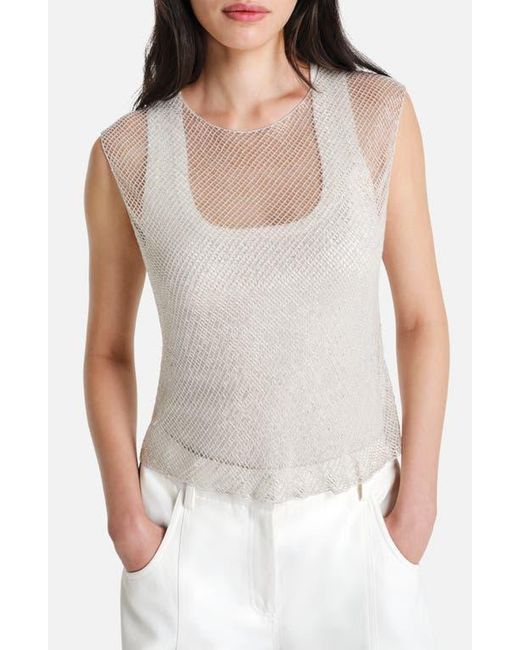 Twp Chloe Sheer Mesh Tank in White | Lyst