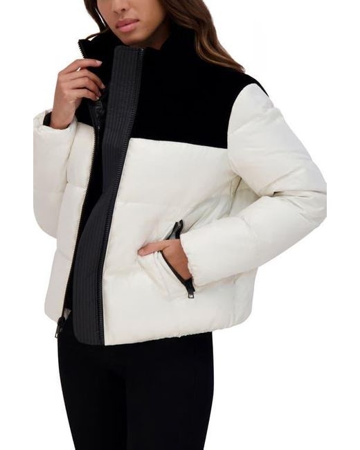 Andrew Marc Tilly Modern Down & Feather Fill Crop Jacket in Black | Lyst