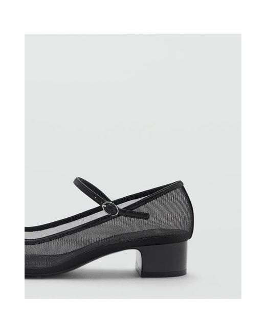 Mango Mary Jane Pump in Black | Lyst