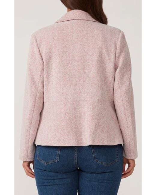 Estelle Herringbone Tweed Jacket in Pink | Lyst