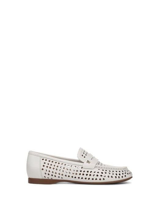 Naturalizer Bloom Perforated Penny Loafer in White | Lyst