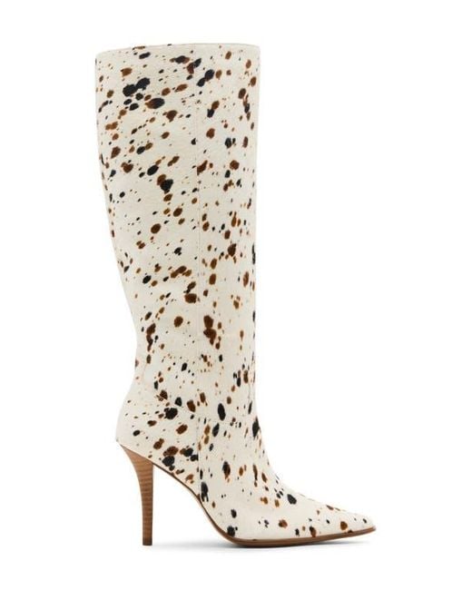 Steve Madden Wescot Genuine Calf Hair Knee High Boot in White | Lyst