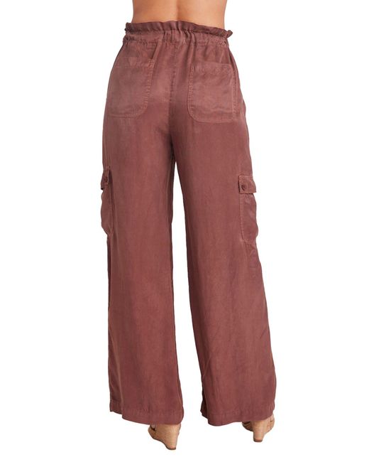 Bella Dahl Echo High Paperbag Waist Cargo Pants In Red Lyst