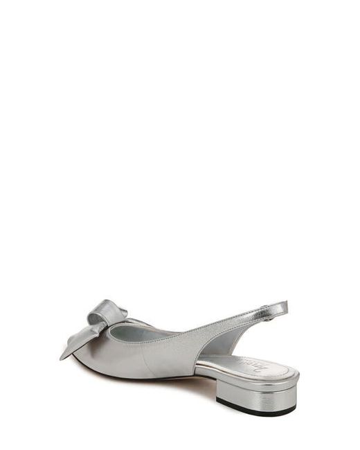 27 EDIT Naturalizer Shine Bow Pointed Toe Flat in White | Lyst