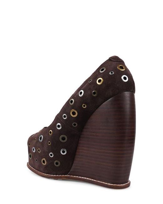 Zigi Dolli Platform Wedge Pump in Brown | Lyst