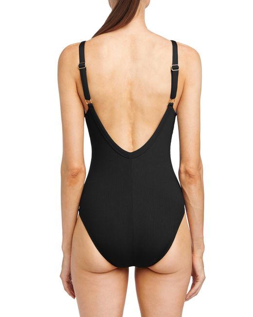 Robin Piccone Amy Snap One Piece Swimsuit In Black Lyst