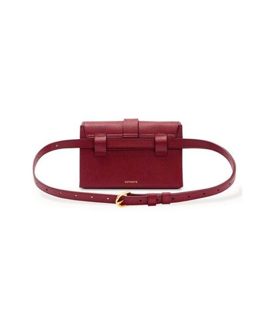 Senreve Aria Belt Bag Pebbled Leather 5-Way Convertible Handbag in Red ...
