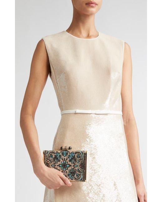 Judith Leiber Jolene Crystal Embellished Tall Slender Rectangle Clutch ...