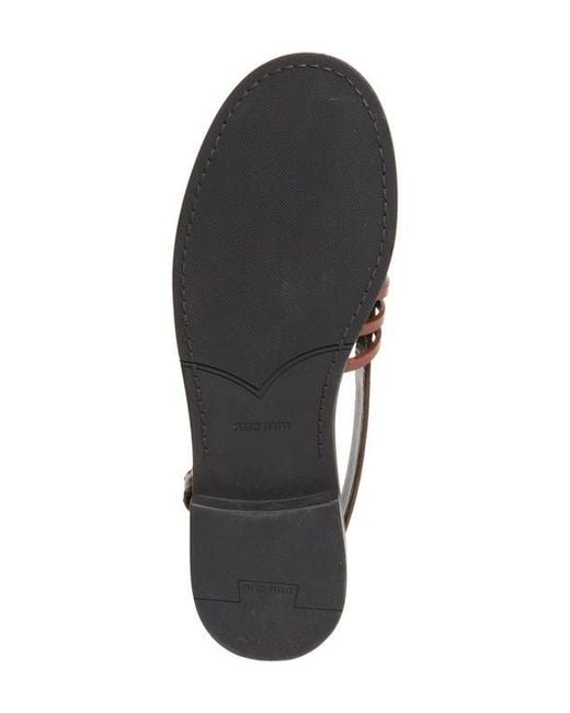 Miu Miu Woven Leather Slingback Sandal in Brown | Lyst