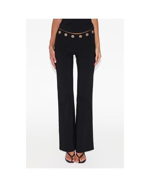 Tiger Mist Marren Low Rise Grommet Flare Pants in Black | Lyst