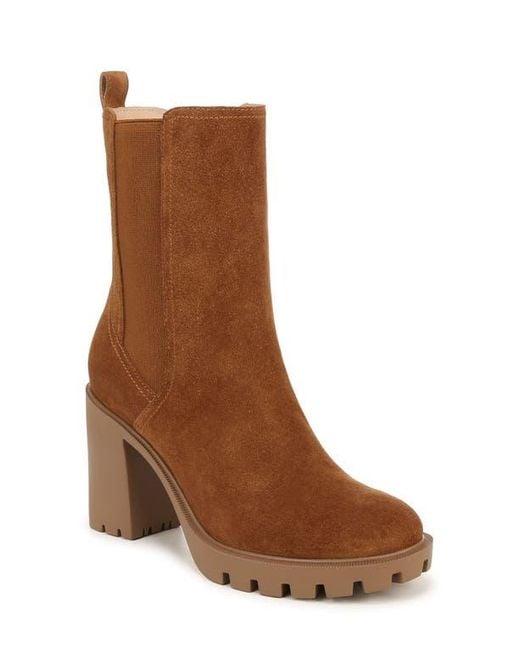 Veronica Beard Riley Lug Sole Chelsea Boot in Brown | Lyst
